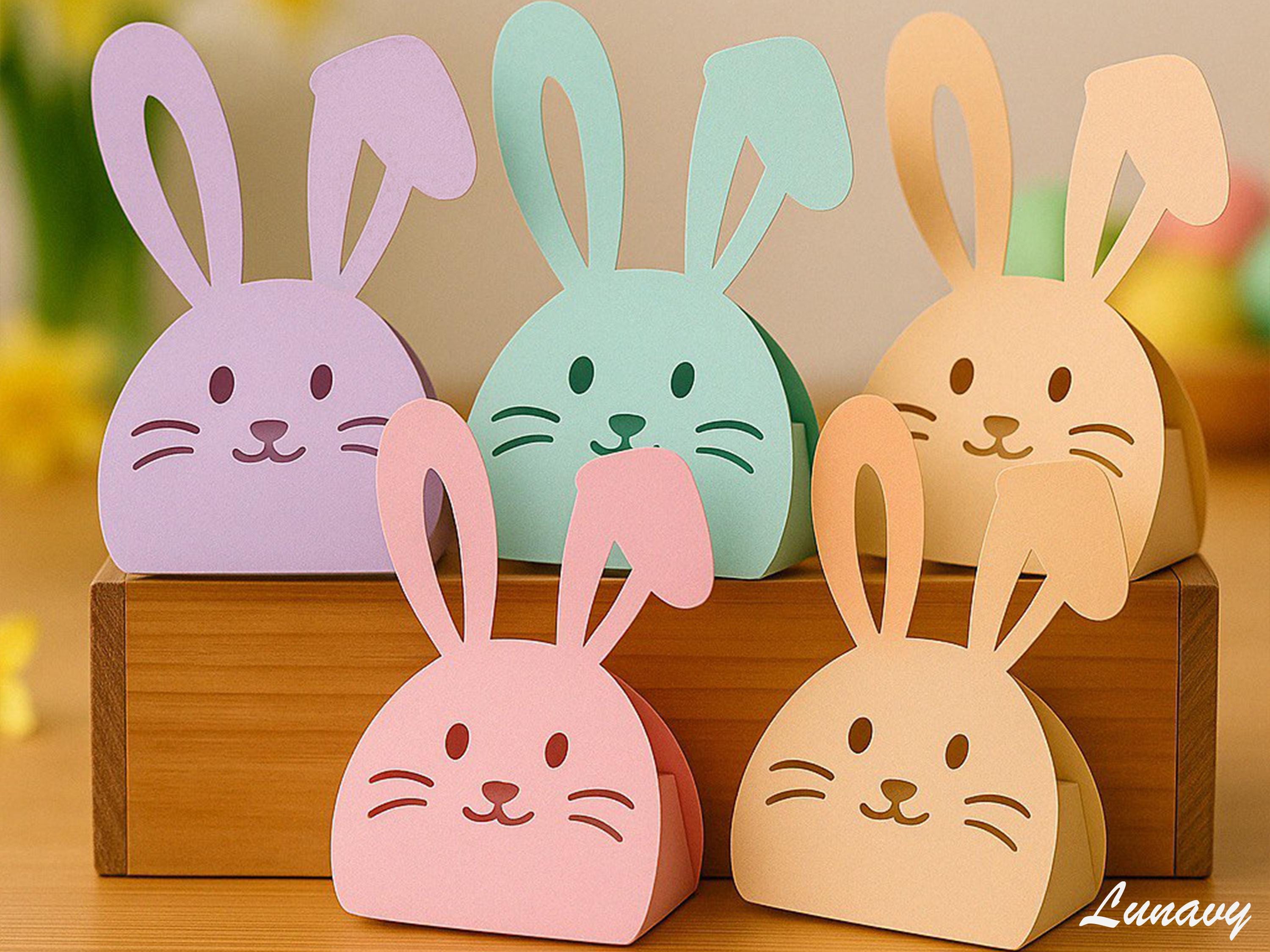 Bunny Treat Box SVG – Easter Favor Box Template – No Glue Required ...