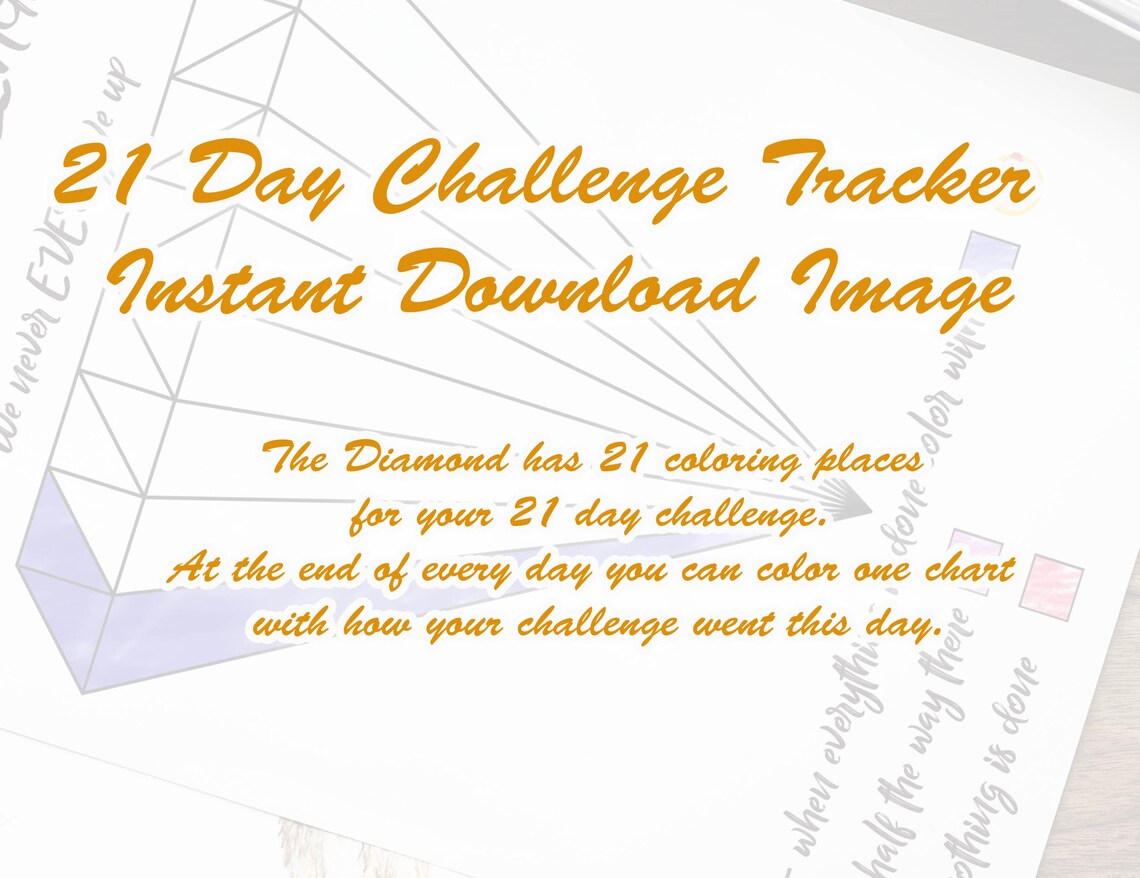21 Day Challenge Tracker Instant Download Image New Year Challenge - Etsy