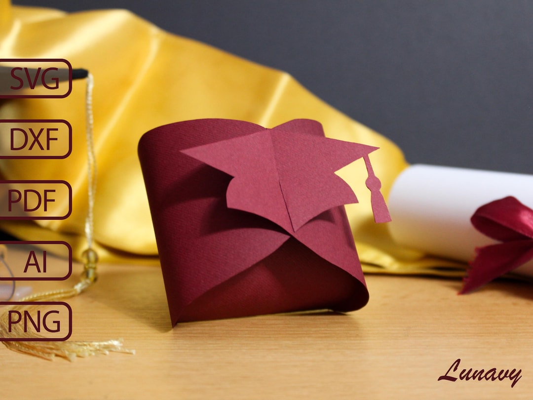 Graduation Cap Favor Box SVG Template: DIY Gift Box (cut File) - Etsy