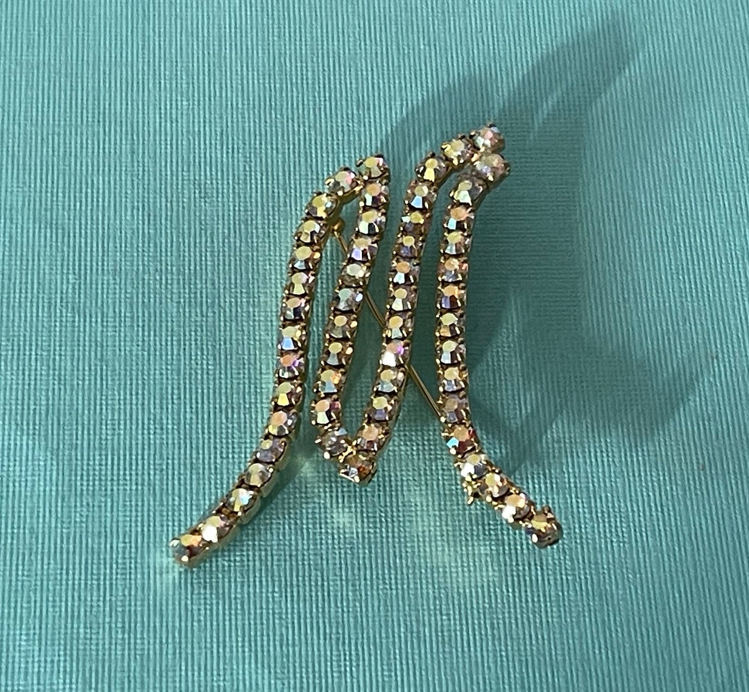 Large Vintage Letter M Brooch Letter W Brooch Letter M - Etsy