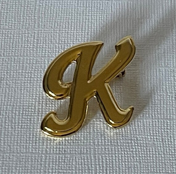 Vintage letter K brooch, Letter K, Monogram K brooch,… - Gem