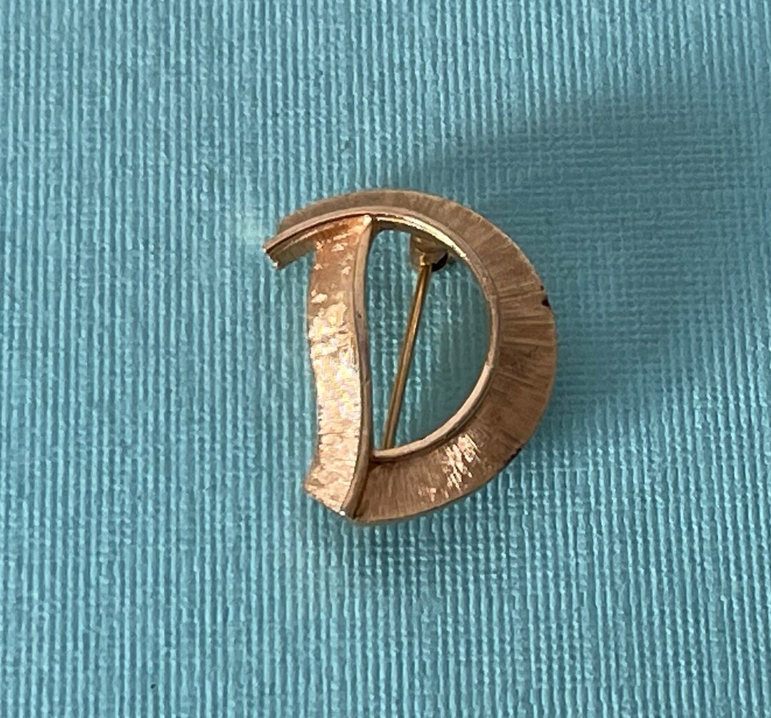 Vintage Letter D Brooch, Signed Trifari Letter D Pin, Gold Letter D ...