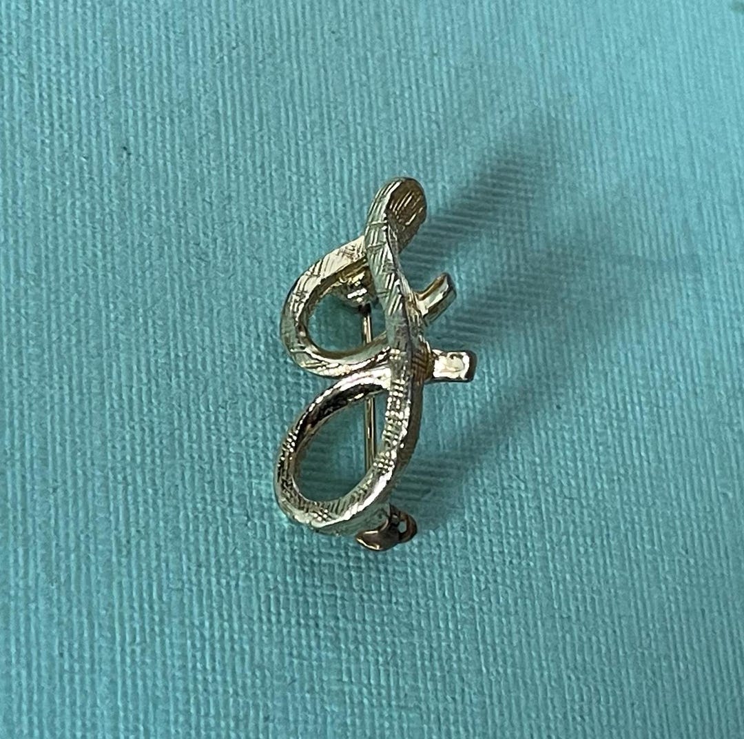 Vintage Letter J Brooch, Letter J Jewelry, Monogram J Pin, Gold Letter ...
