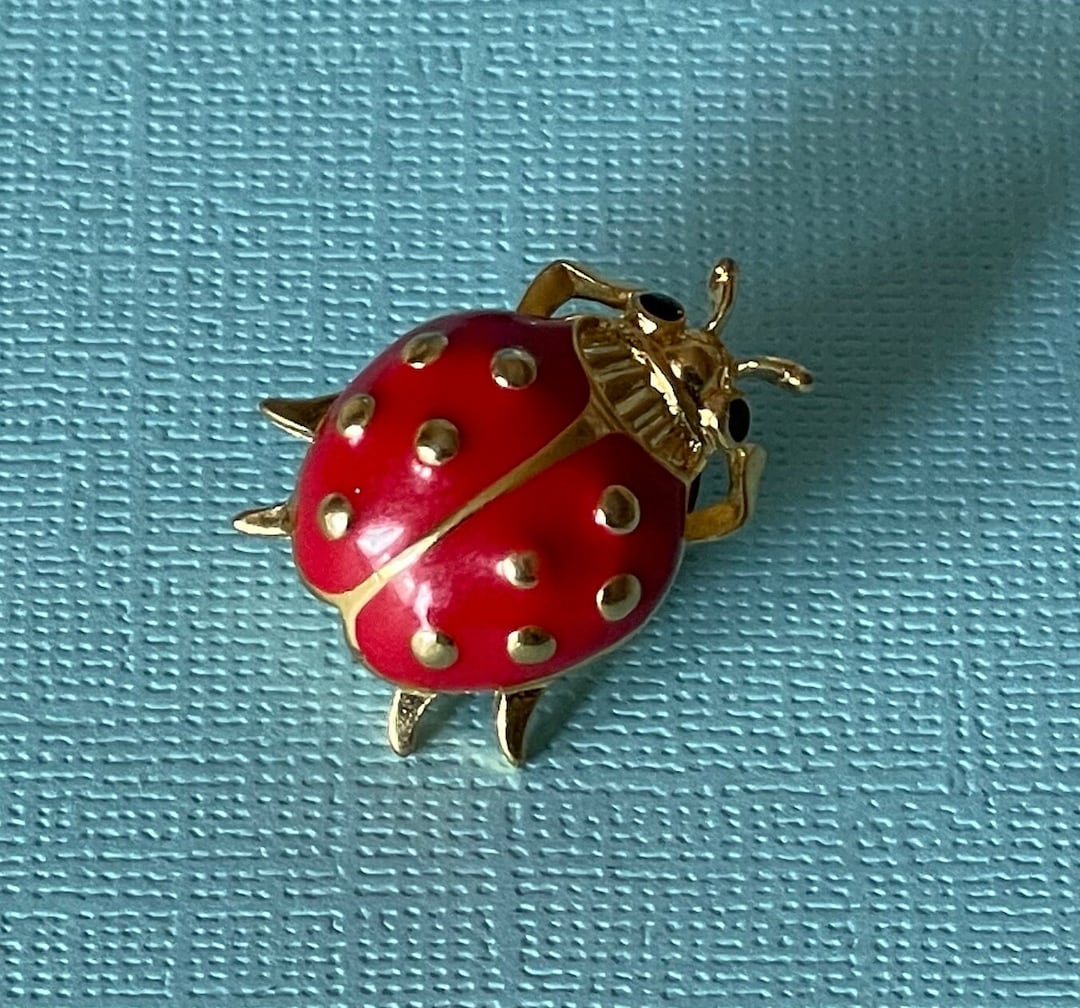 Vintage Lady Bug Brooch, Signed Trifari Lady Bug Pin, Lady Bug Jewelry ...