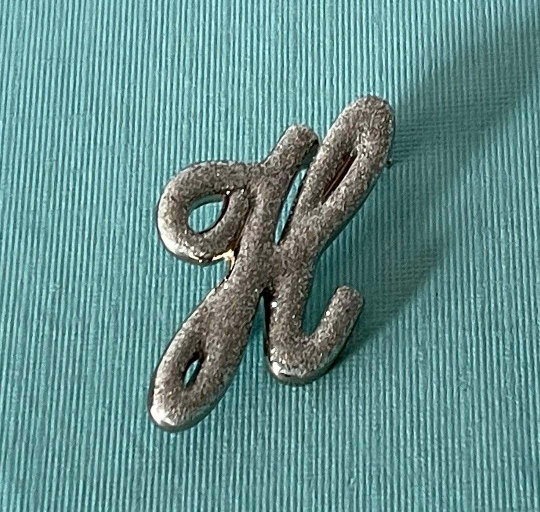 Vintage Letter H Brooch, Silver Letter H, Letter H Vintage Glittery ...