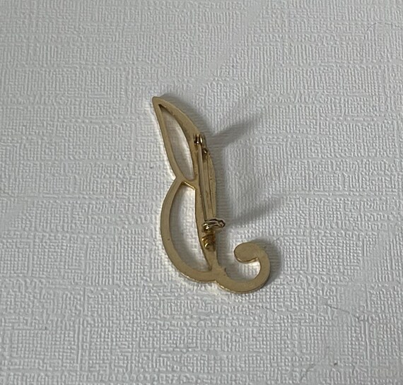 Vintage letter B brooch, gold letter b pin, monogram … - Gem