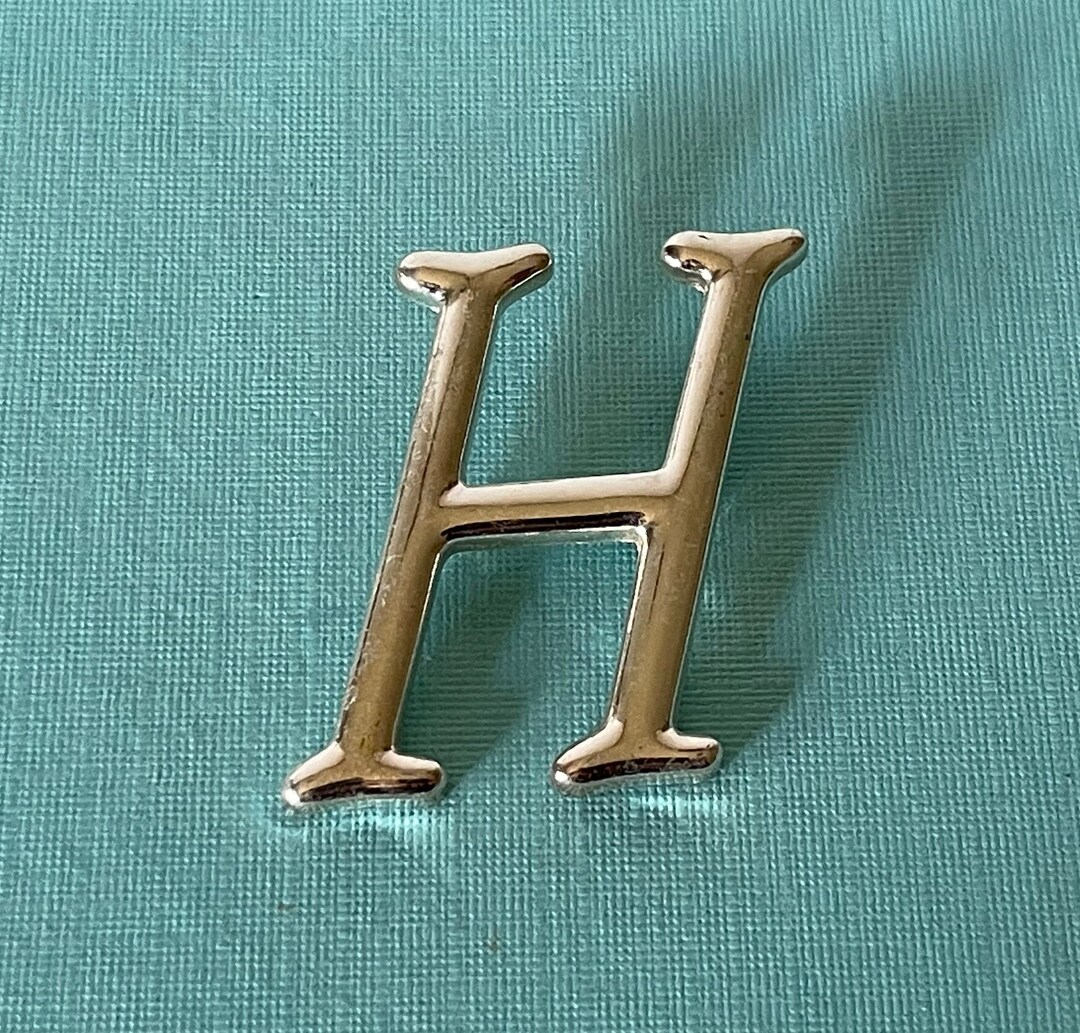 Large Vintage Letter H Brooch, Letter H Pin, Letter H Jewelry, Silver ...