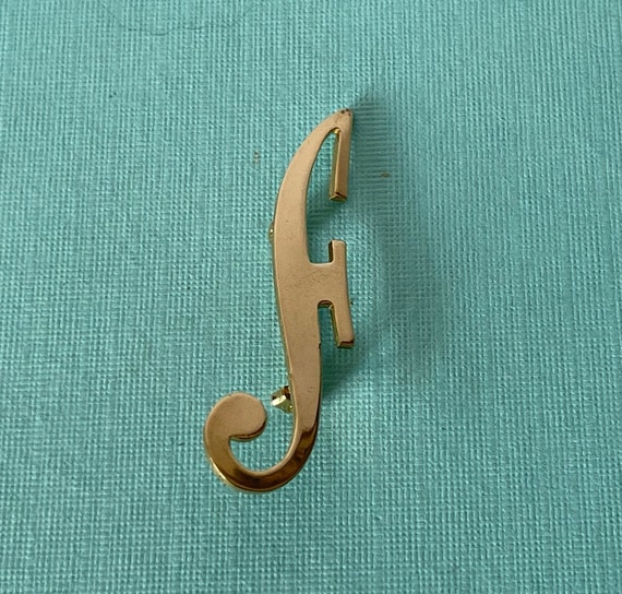 Vintage Letter F Brooch Gold Letter F Letter F Jewelry - Etsy