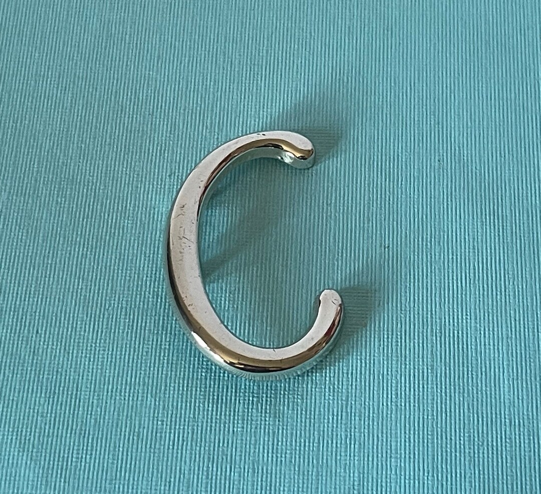 Large Vintage Letter C Brooch, Silver Letter C Pin, Letter C Jewelry ...