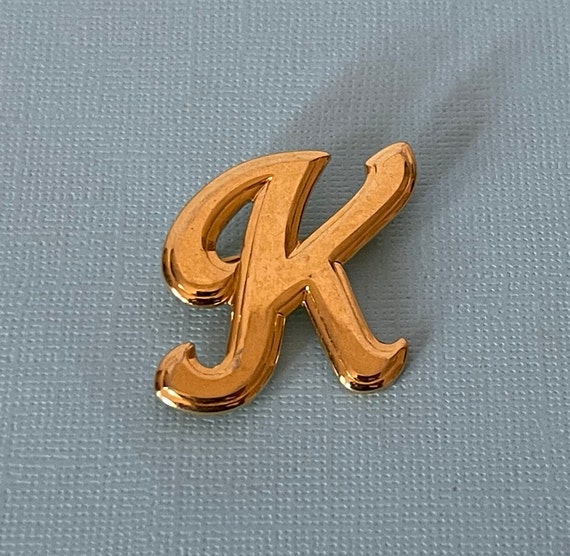 Vintage letter K brooch, Letter K, Monogram K brooch,… - Gem
