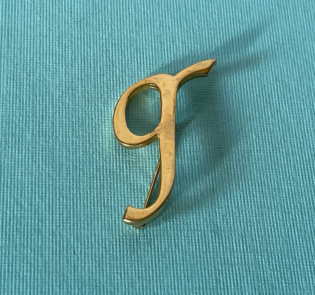Vintage Letter G Brooch, Letter G Jewelry, Gold Letter G Pin, Monogram ...