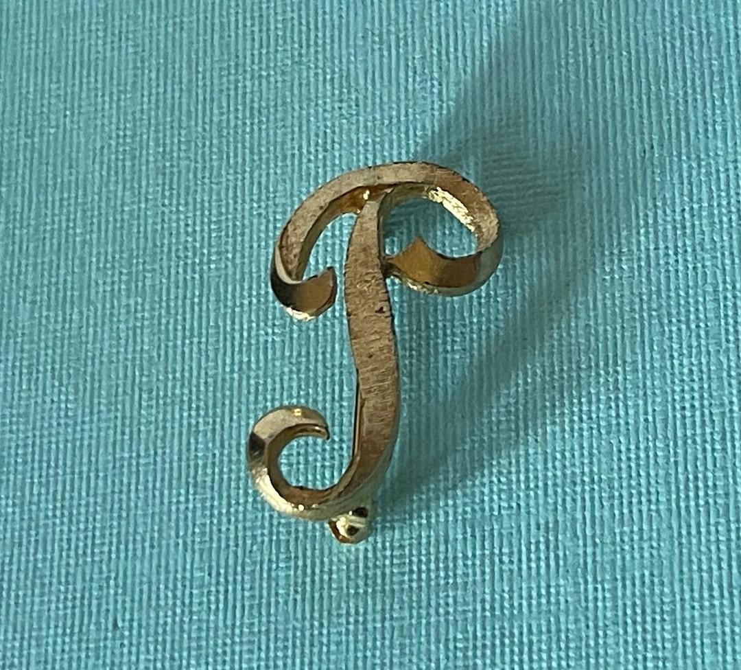 Vintage Letter P Brooch, Letter P Jewelry, Gold Letter P Pin, Initial P ...