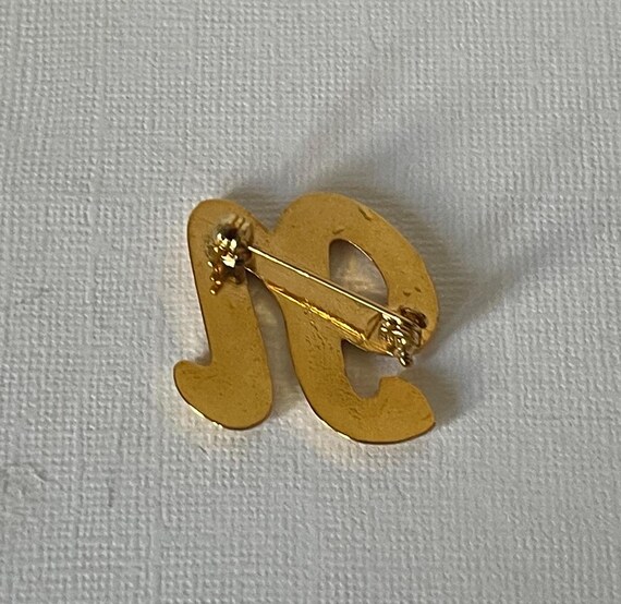 Vintage letter N brooch, letter n pin, letter n vinta… - Gem
