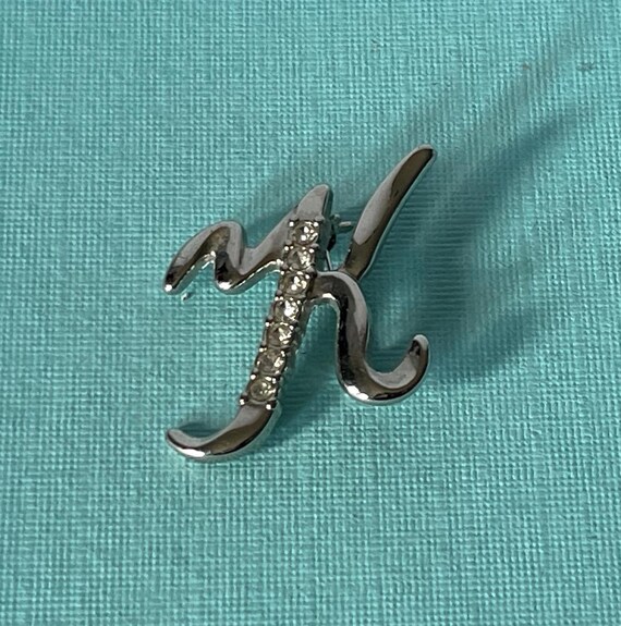 Vintage rhinestone letter k - Gem