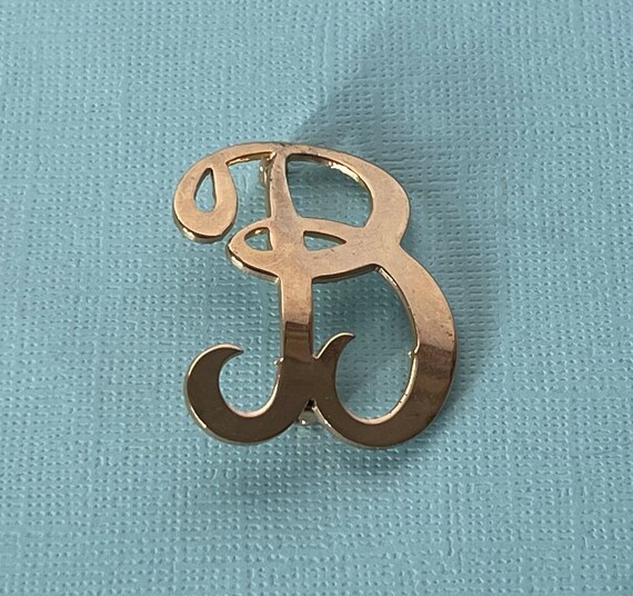 Vintage letter B brooch, letter b pin, letter b jewel… - Gem