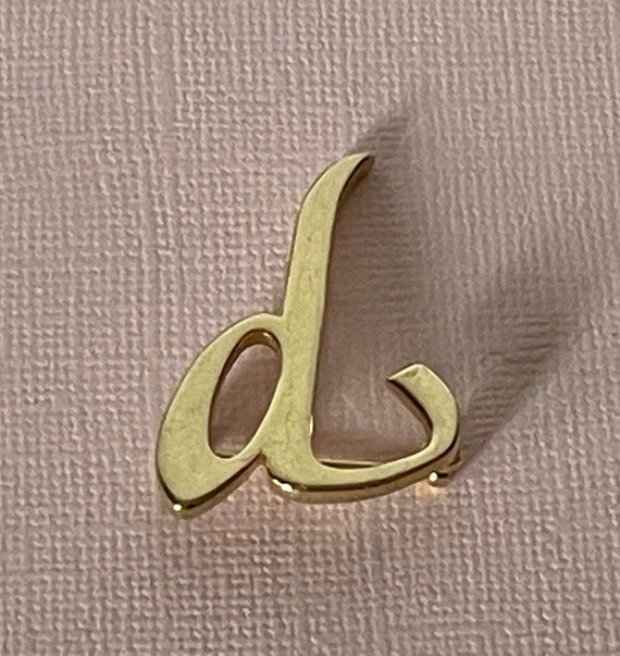 Vintage letter D brooch, letter D pin, monogram D bro… - Gem