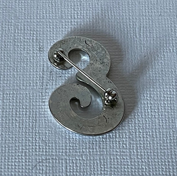 Vintage letter E brooch, letter E jewelry, silver let… - Gem