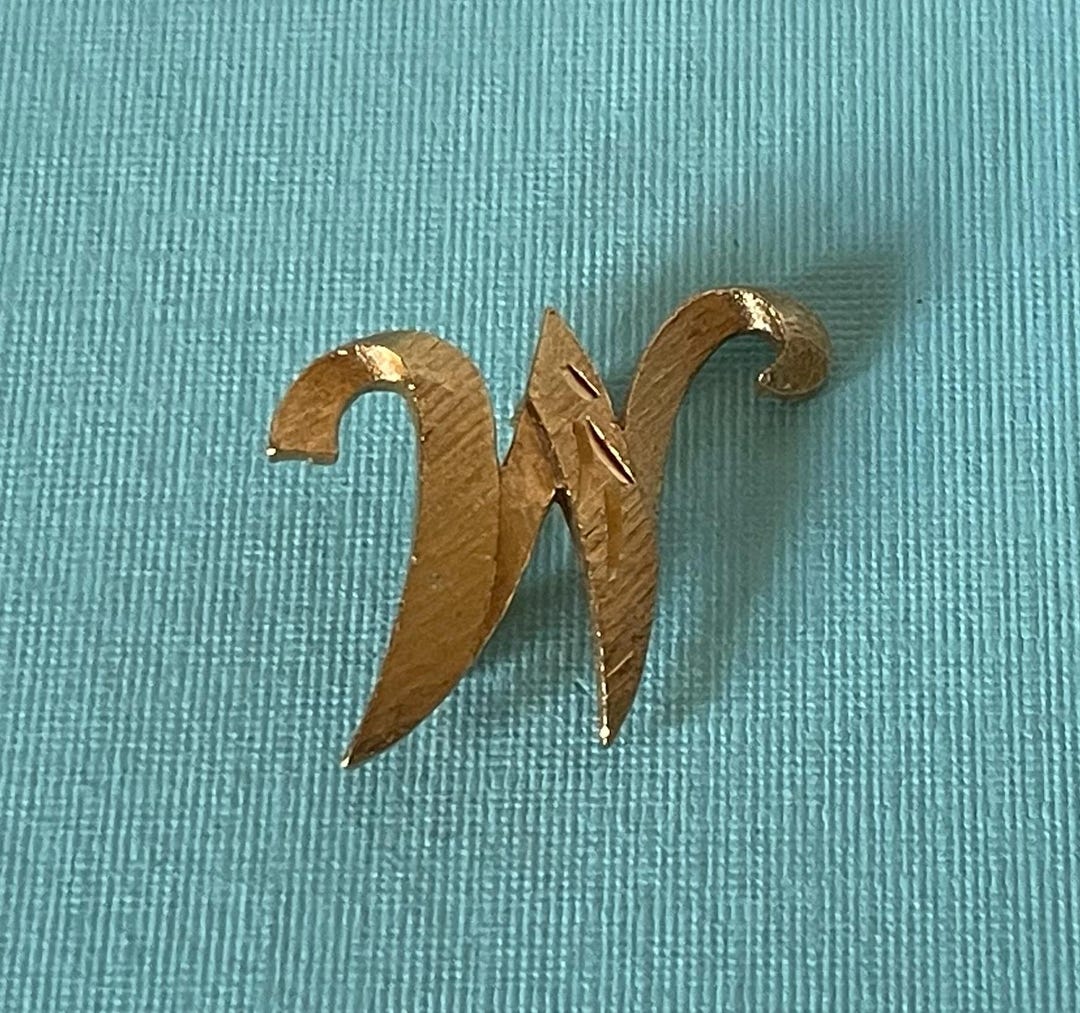 Vintage Letter W Brooch, Signed Mamselle Brooch, Letter M, Letter W ...
