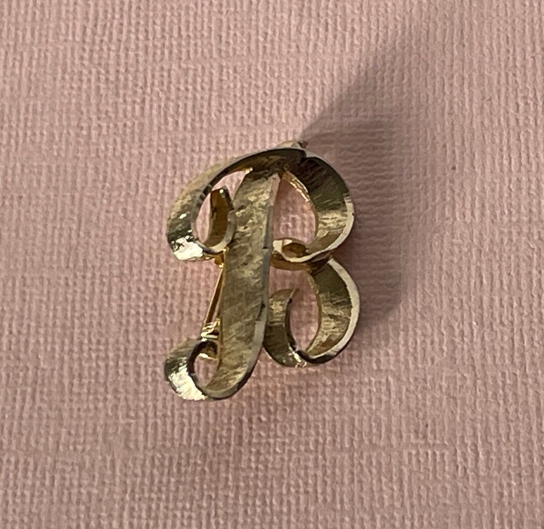 Vintage Letter B Brooch, Singed Mamselle Letter B Brooch, Letter B Pin ...