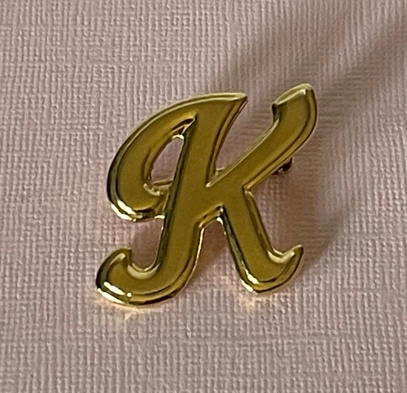 Vintage letter K brooch, Letter K, Monogram K brooch,… - Gem