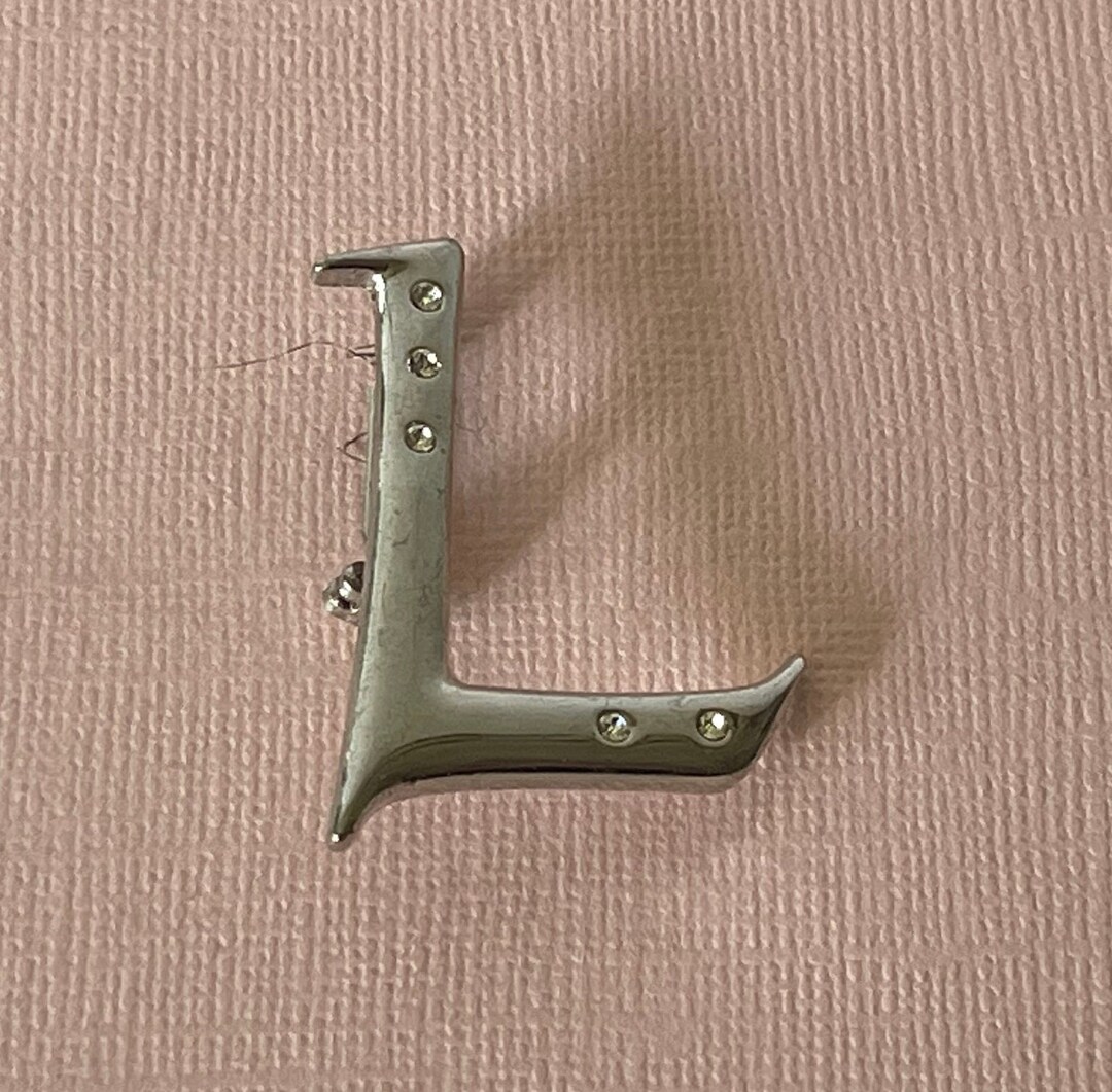 Vintage Letter L Brooch, Silver Letter L Pin, Monogram L Pin ...