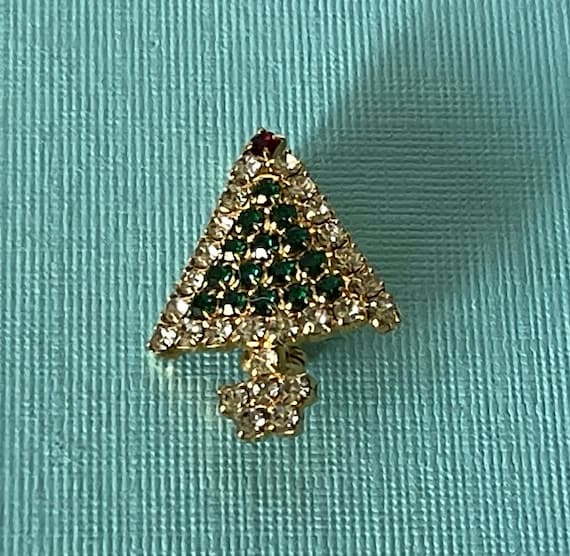 Vintage christmas tree brooch - Gem