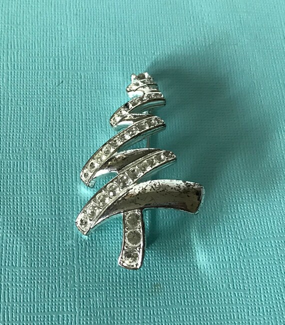 Vintage christmas tree brooch - Gem