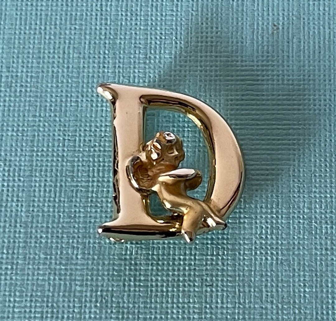 Vintage Letter D Brooch, Signed L Razza Letter Brooch, Monogram D ...