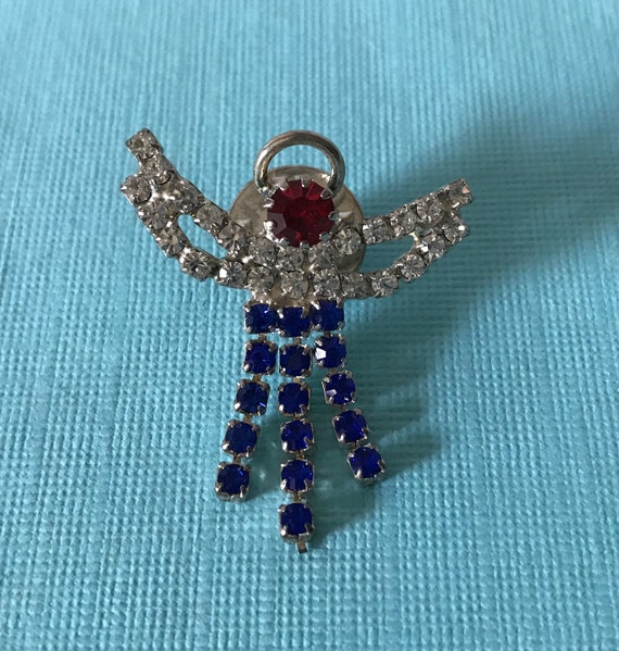 Vintage angel rhinestone brooch - Gem