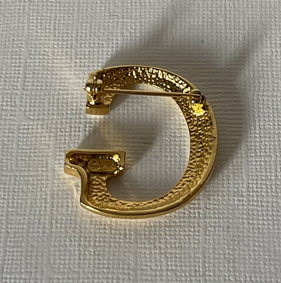 Vintage letter G brooch, letter G pin, gold letter g … - Gem
