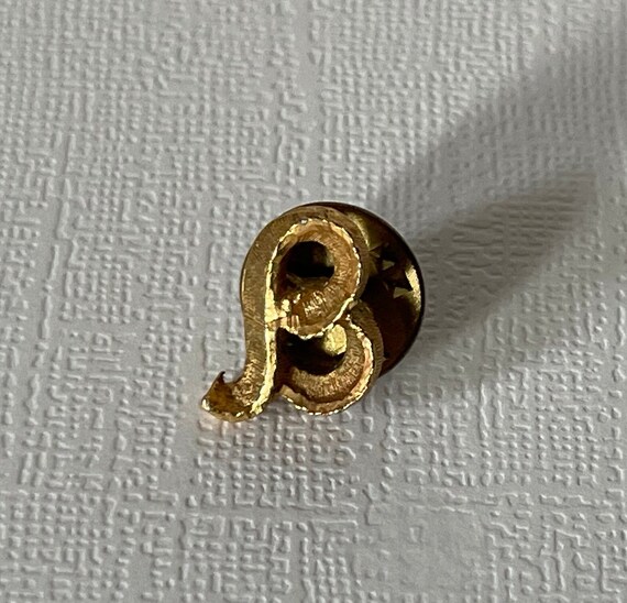 Vintage letter B tie tack, gold letter B tie tack, le… - Gem