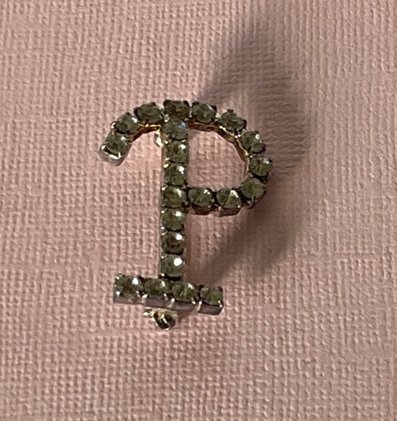 Vintage letter p rhinestone - Gem