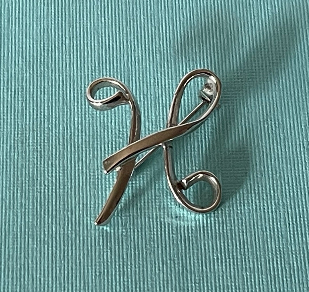 Vintage Letter H Brooch, Letter H Jewelry, Silver Letter H, H Pin ...