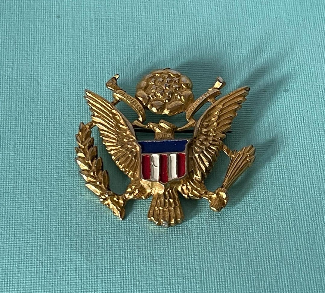 Vintage Army Brooch, Eagle Brooch, Flag Brooch, Army Brooch Vintage ...