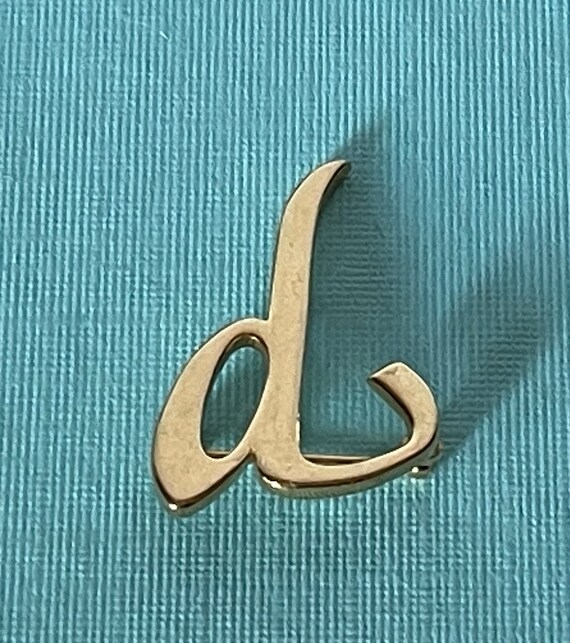 Vintage letter D brooch, letter D pin, monogram D bro… - Gem