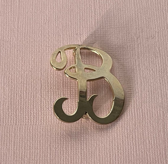 Vintage letter B brooch, letter b pin, letter b jewel… - Gem