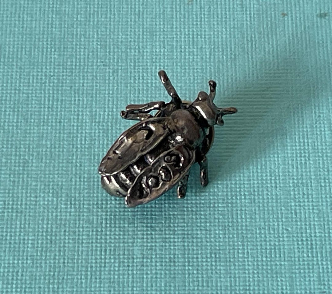 Vintage Roach Tie Tack, Beetle Brooch, Insect Jewelry, Bee Tie Tack ...