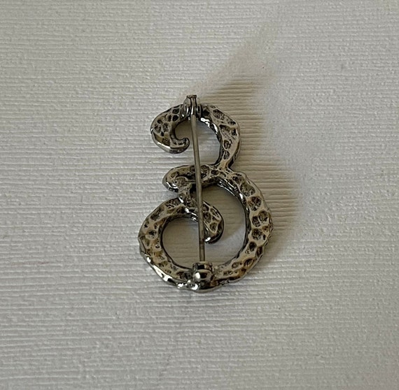 Vintage letter E brooch, letter e jewelry, silver let… - Gem