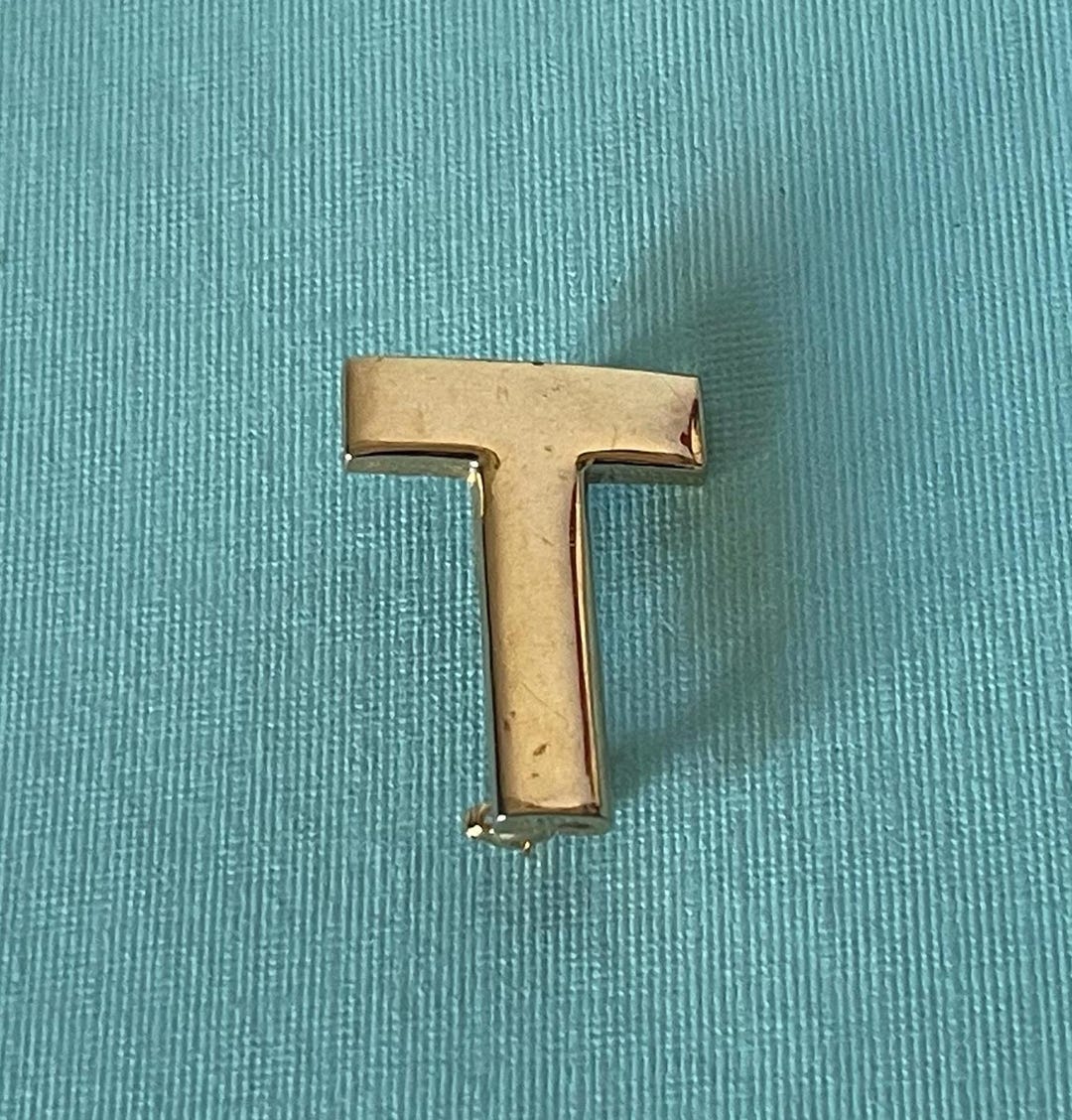 Vintage Letter T Brooch, Letter T Jewelry, Letter T Vintage, Gold Letter T Pin, Monogram T Pin ...