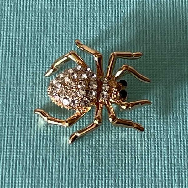 Rhinestone Spider Brooch - Etsy