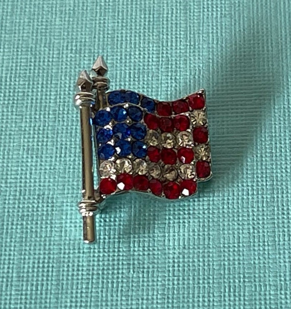 Vintage flag brooch, USA flag pin, MAGA, Save America… - Gem