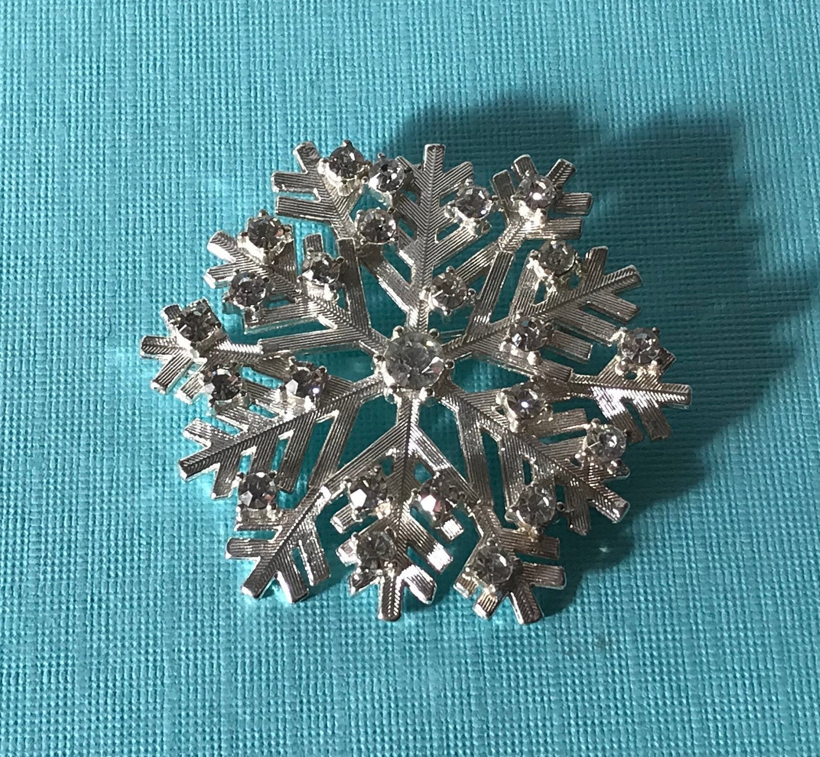 Vintage Rhinestone Snowflake Brooch Silver Snowflake Brooch - Etsy UK