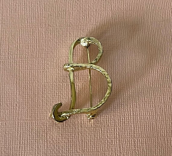 Vintage letter B brooch, gold letter b pin, letter b … - Gem
