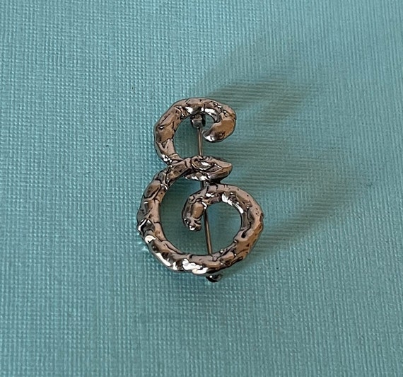 Vintage letter E brooch, letter e jewelry, silver let… - Gem