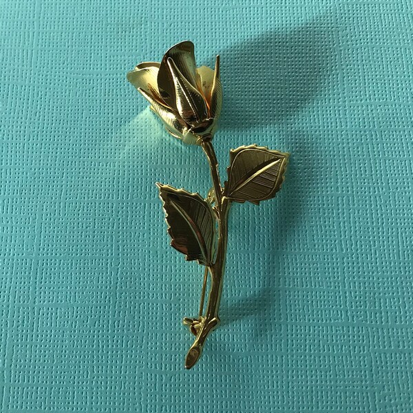 Gold Rose Pin - Etsy