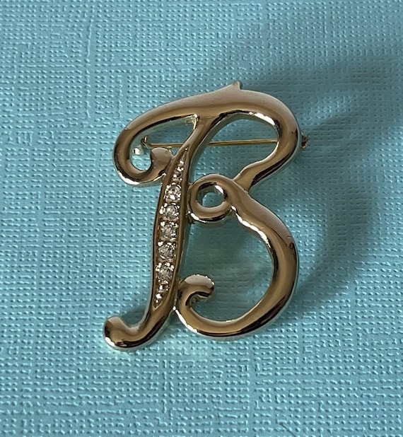 b letter brooch alphabet - Gem