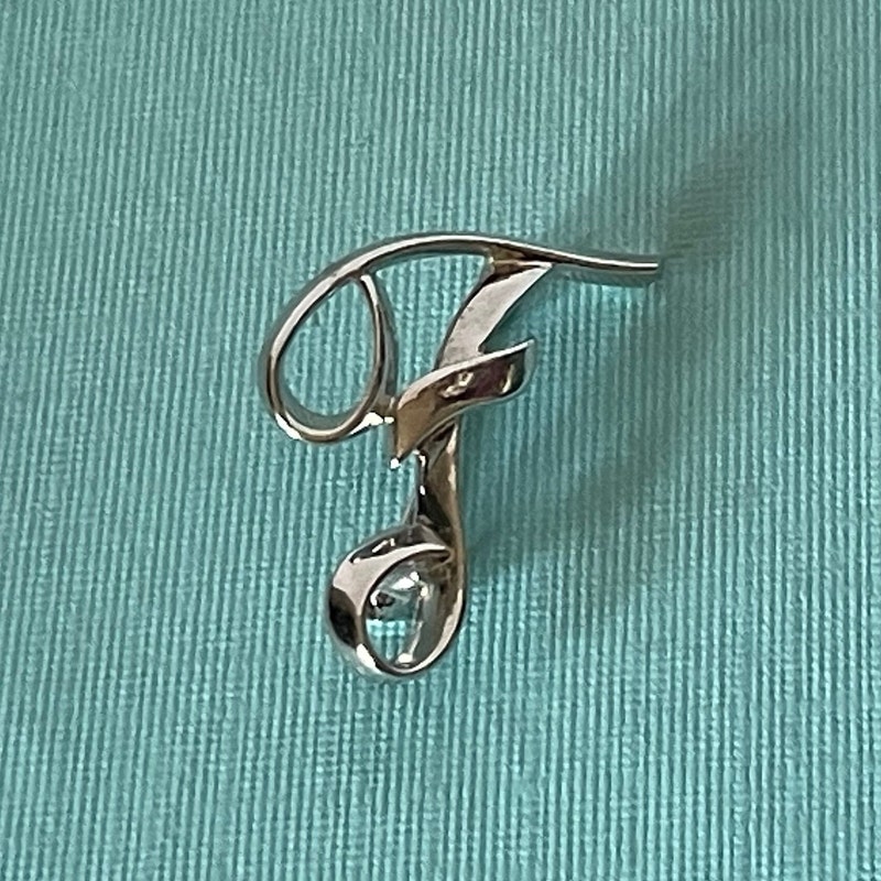 Letter F Pin Silver - Etsy