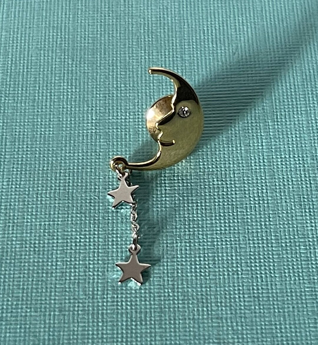 Vintage Moon Pin Moon and Stars Lapel Pin Moon Tie Tack - Etsy