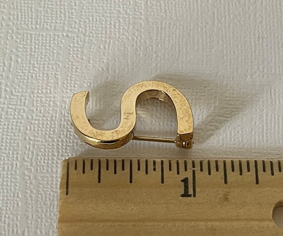 Vintage letter S brooch, signed Monet letter S pin, g… - Gem