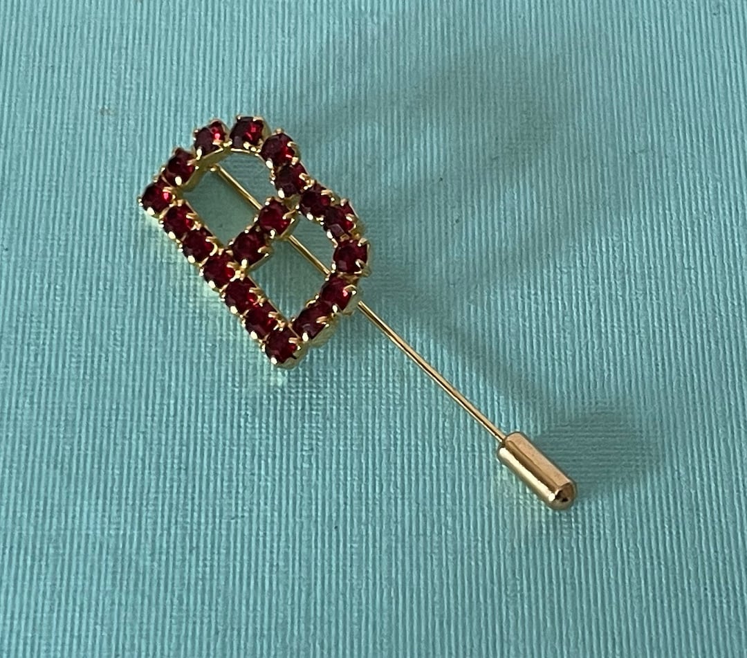 Vintage Letter B Brooch, Rhinestone Letter B Pin, Letter B Stick Pin ...